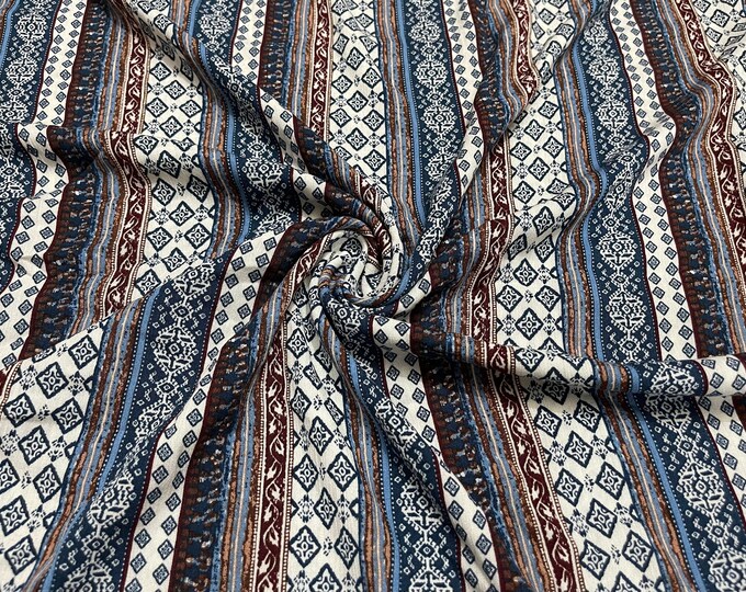 Rayon Gauze Fabric Vertical Stripe Ethnic Inspired Print 2 Yards - Etsy