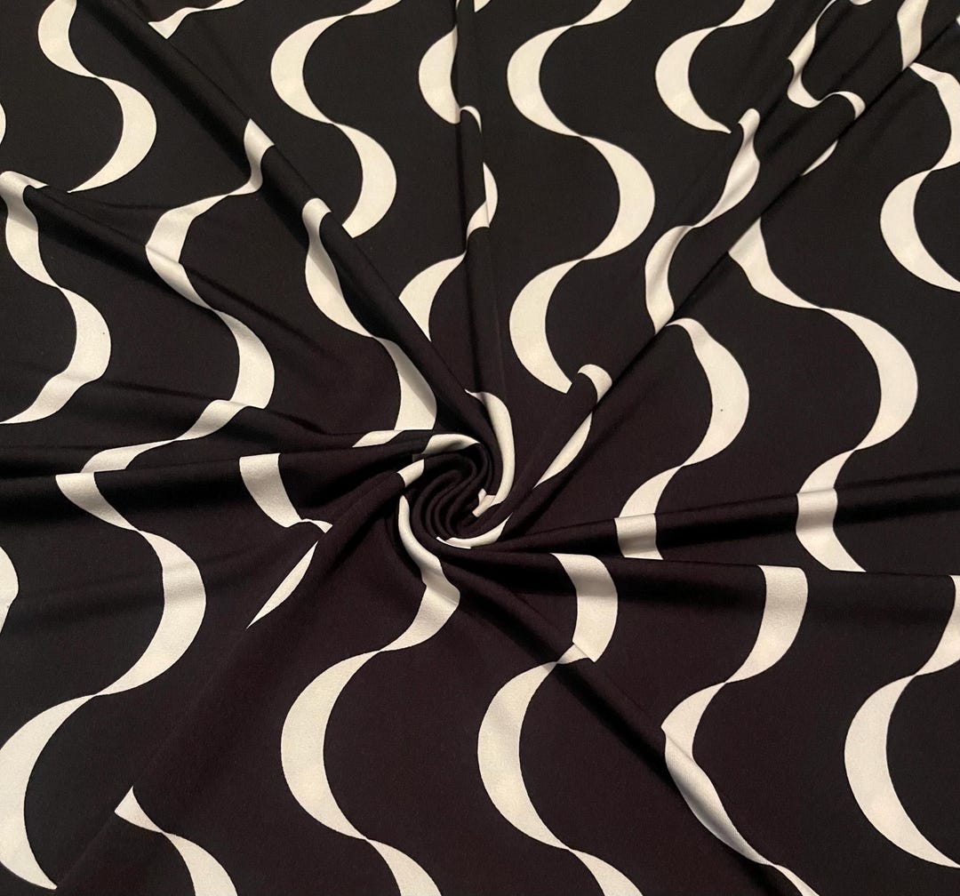 Stretch Knit Fabric Swirl Lines Pattern 2 Yards - Etsy