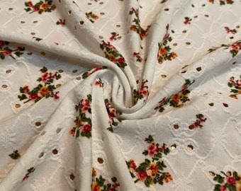 Stretch Eyelet Design Jersey Knit Fabric 1 Yard | Etsy