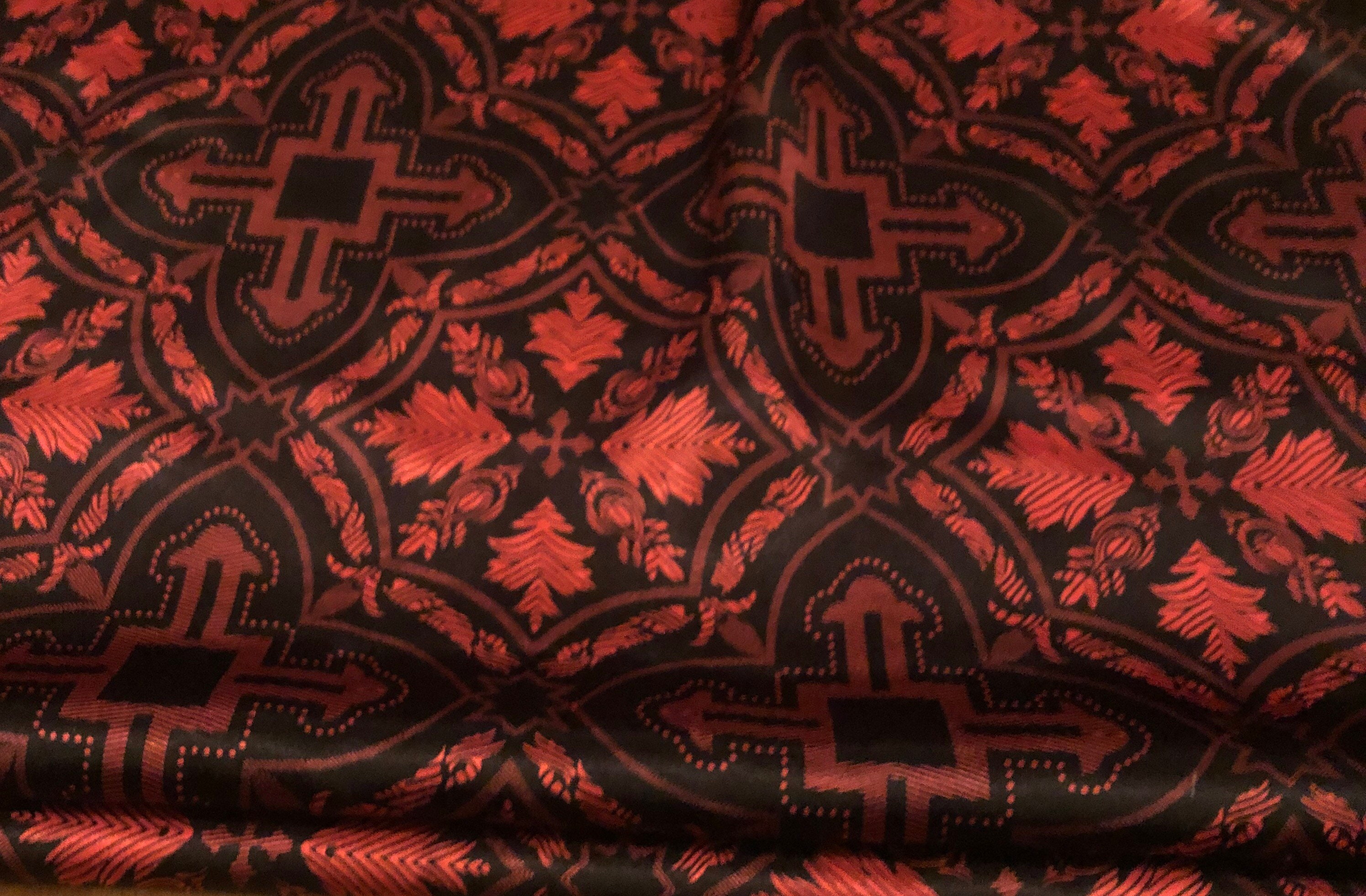 Gothic Print Charmeuse Fabric 2 Yards | Etsy