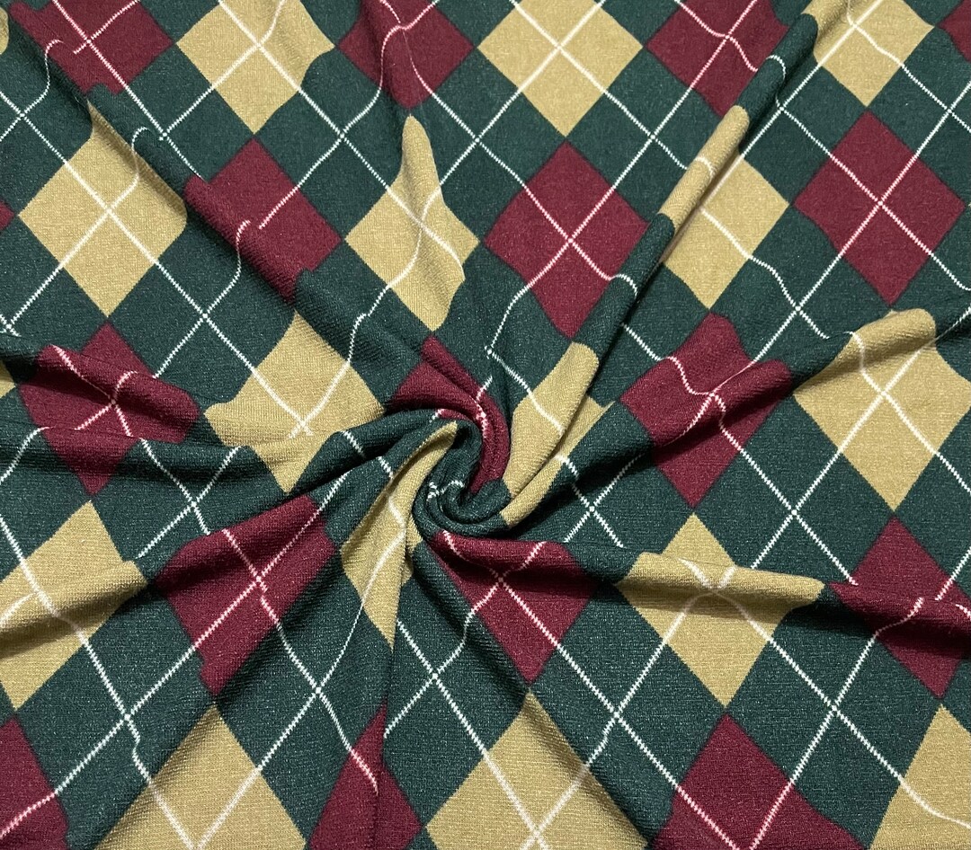 Stretch Hacci Knit Fabric Argyle Pattern 1-1/4 Yards - Etsy
