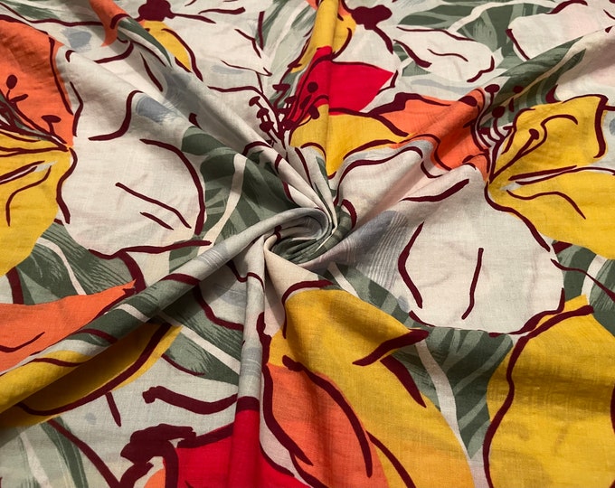 Cotton Gauze Fabric Floral Pattern 2-yards - Etsy