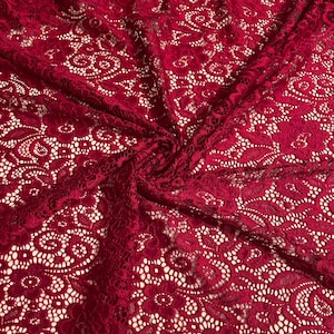 Stretch Lace Fabric Floral Scalloped Pattern 1 Yard - Etsy