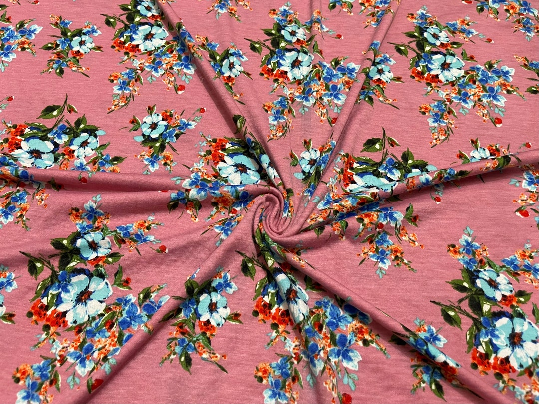 Stretch Jersey Knit Floral Pattern 1- Yard - Etsy