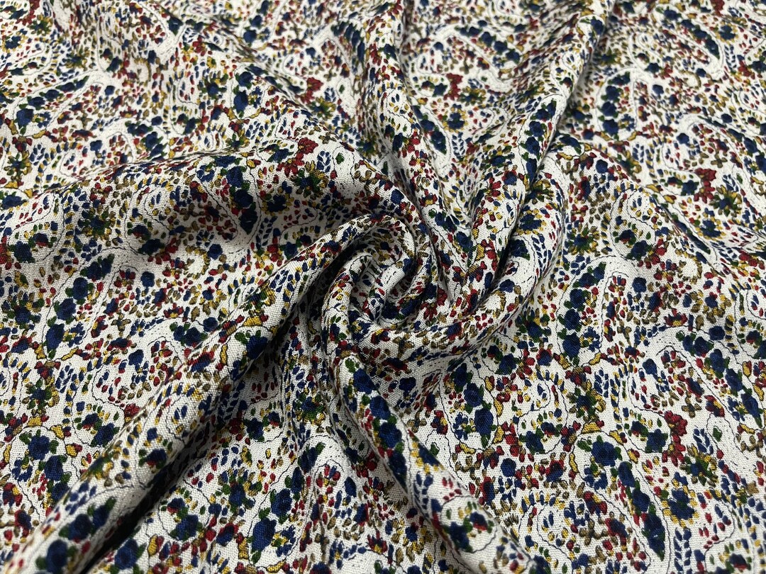 Rayon Gauze Fabric Floral Paisleys Print 2 Yards - Etsy