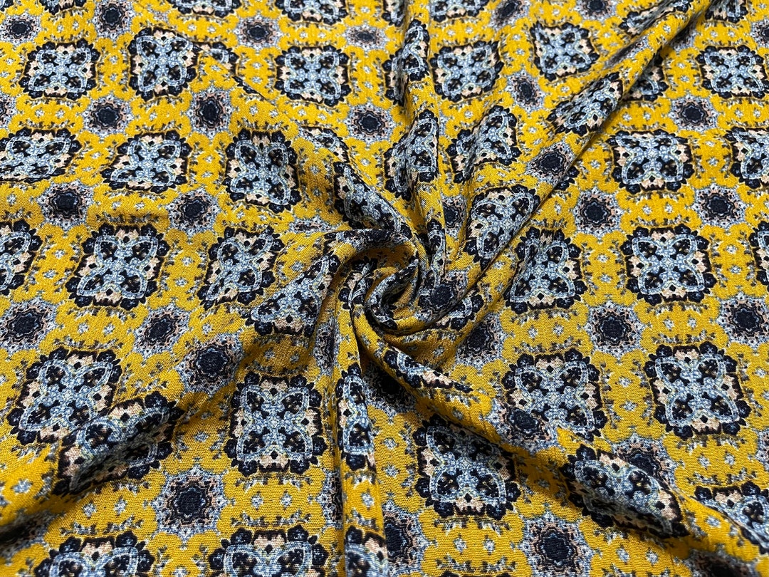 Rayon Gauze Fabric Abstract Mosaic Pattern 2-Yards - Etsy.de