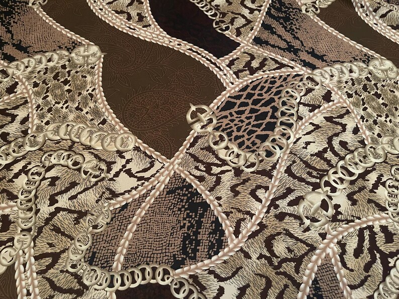 Woven Wool Dobby Fabric Abstract Chains Print 2-1/4 Yards - Etsy