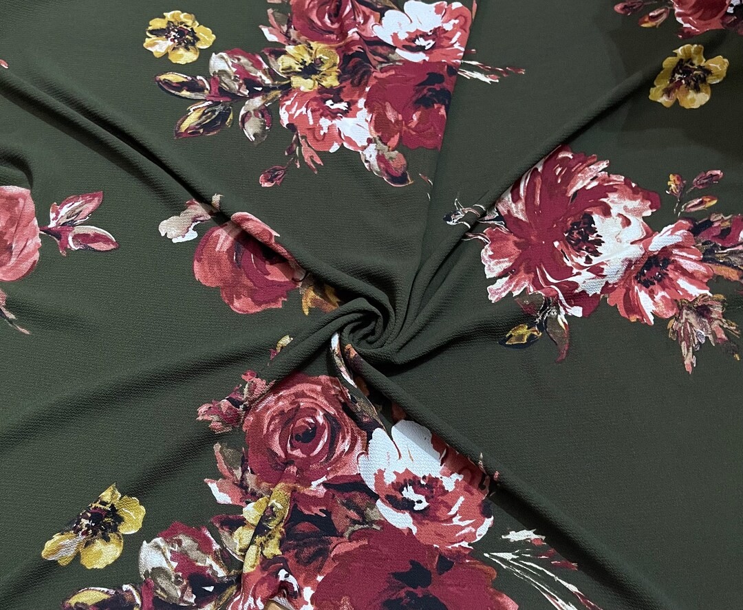 Bubble Crepe Fabric Floral Pattern 2 Yards - Etsy