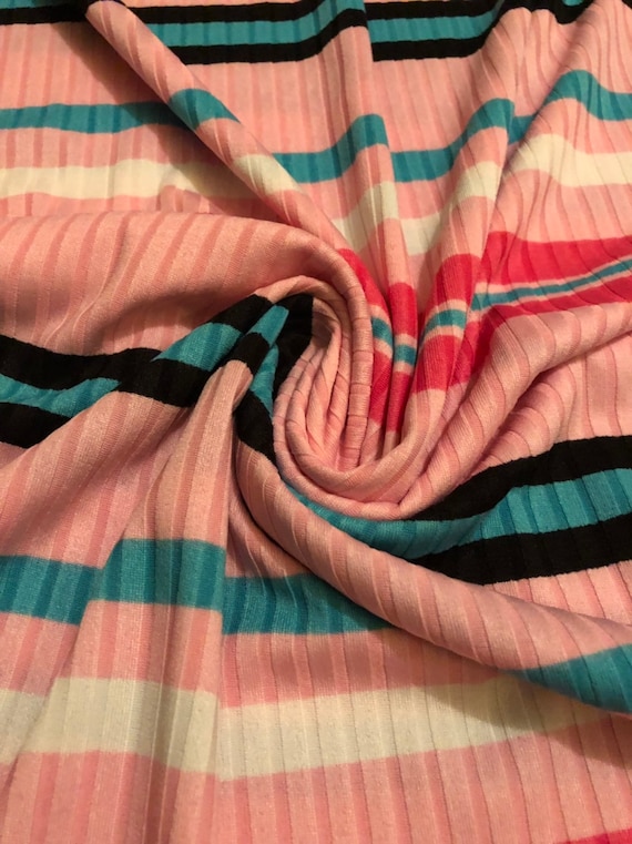 Stretch Ribbed Stripes Knit Fabric 1 Yard - Etsy