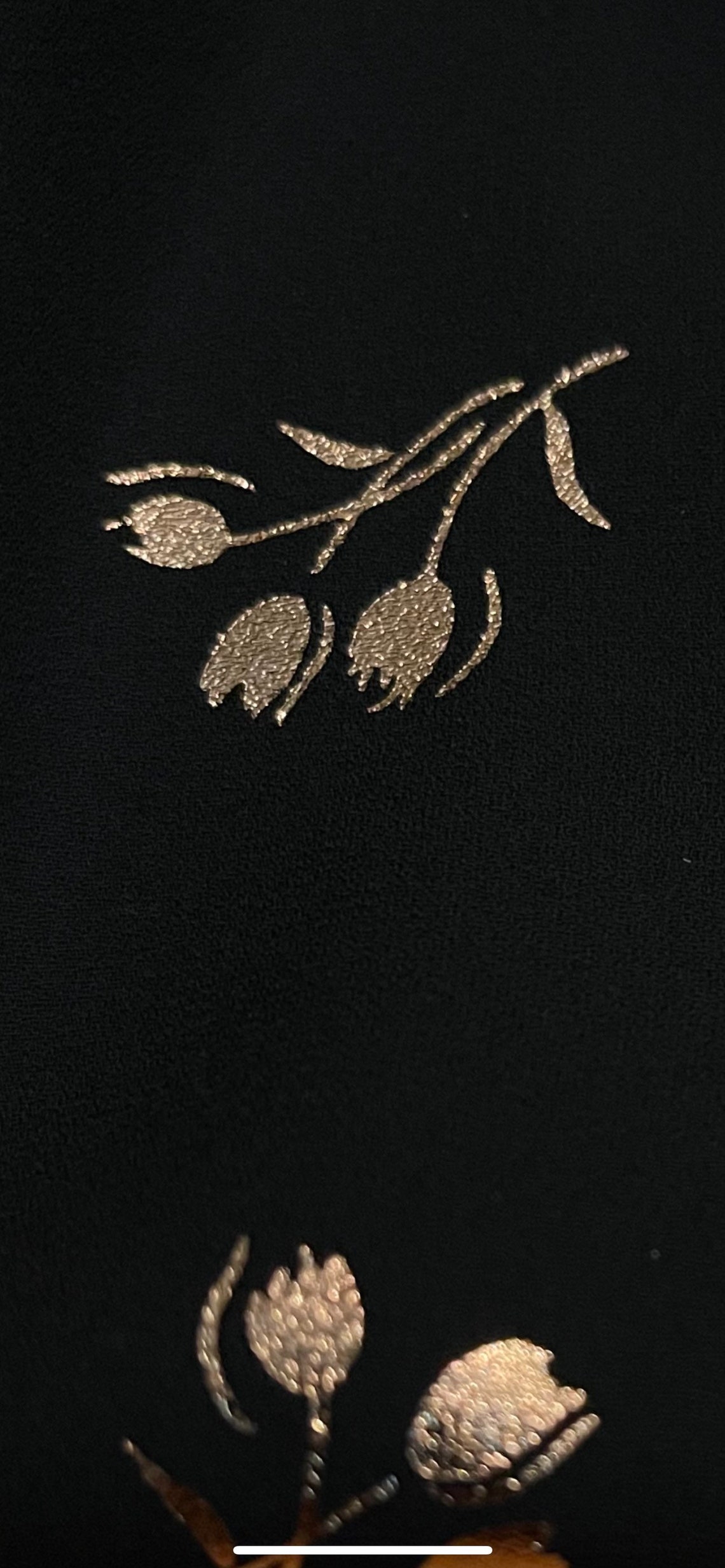 Wool Dobby Fabric Gold Foil Floral Pattern | Etsy