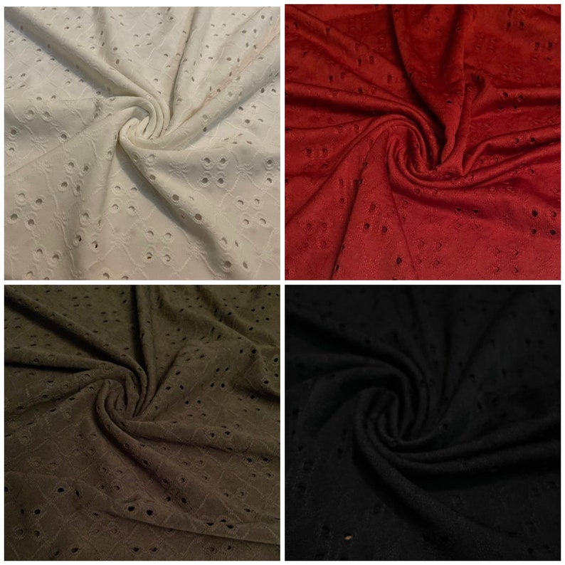 Stretch Eyelet Design Jersey Knit Fabric 1 Yard - Etsy