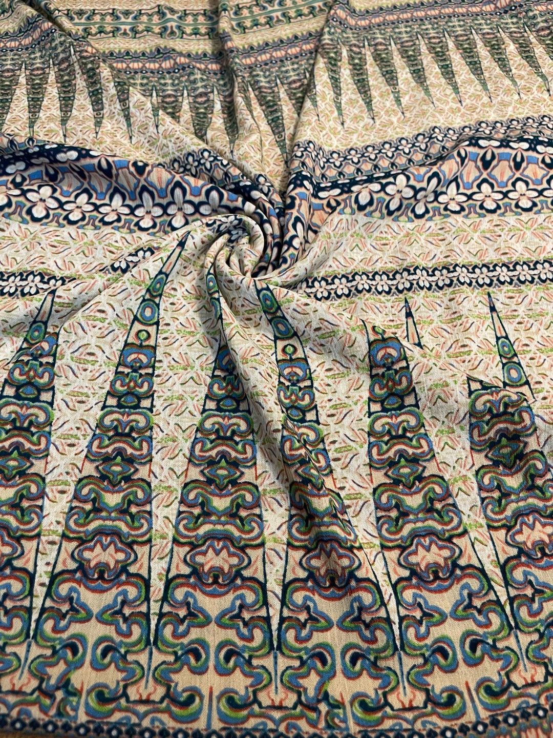 Rayon Gauze Fabric Abstract BOHO Print 2 Yards - Etsy