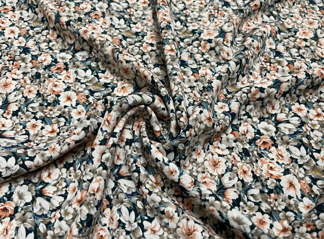 Woven Wool Peach Fabric Mini Floral Print 2-yards - Etsy