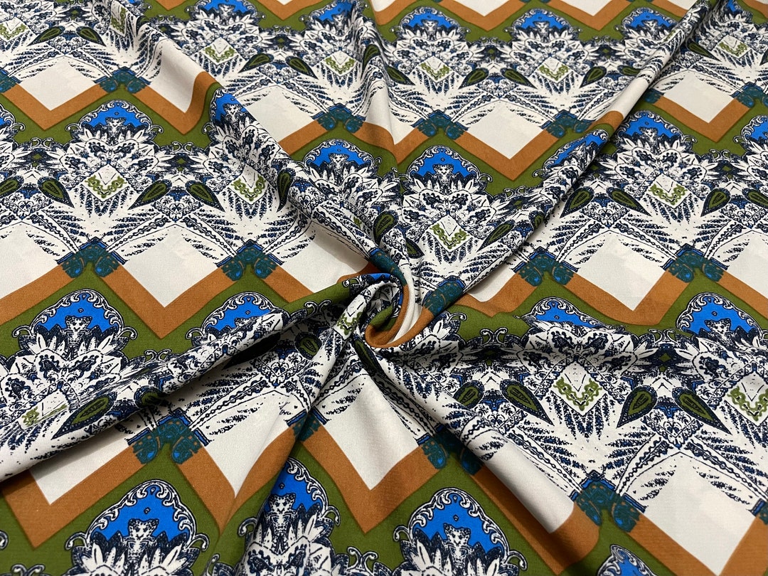 Wool Peach Fabric Abstract Rhombus Chevron Print 2 Yards - Etsy