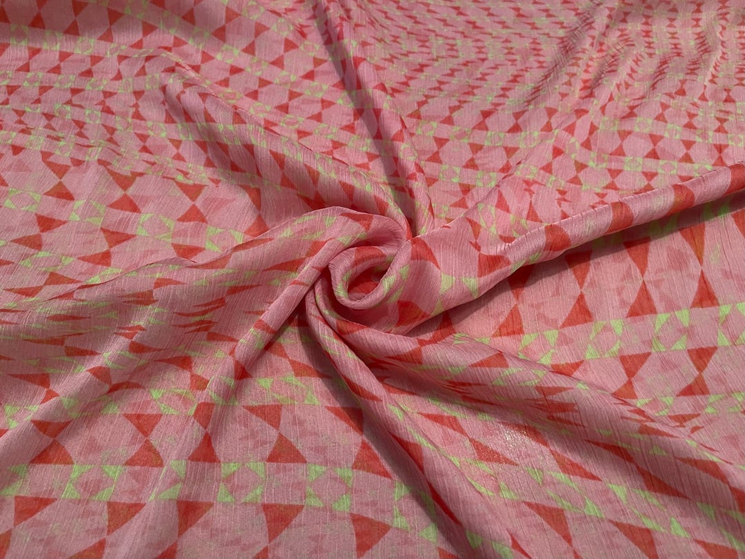 Crinkle Chiffon Fabric Geometric Pattern 2 Yards - Etsy