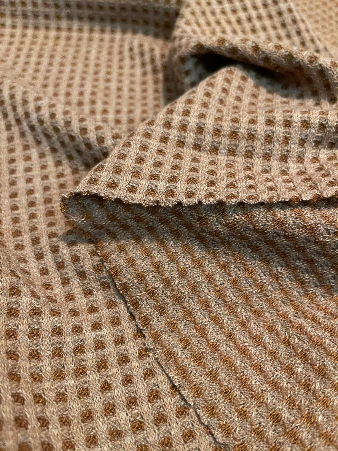 Waffle Weave Poly Knit Fabric 1 Yard | Etsy