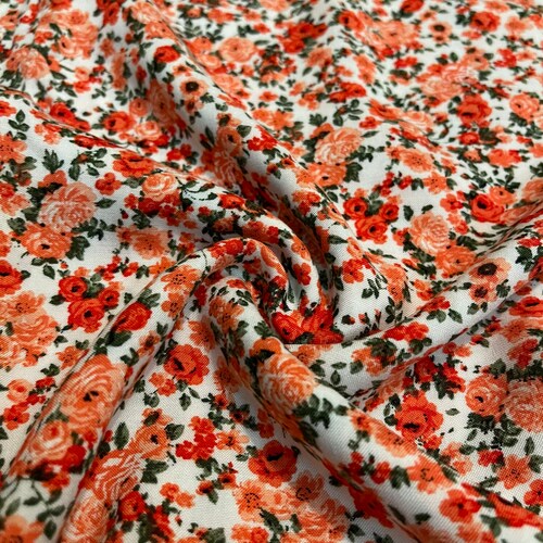 Wool Dobby Print Fabric Floral Silhouette Print 2 Yards - Etsy