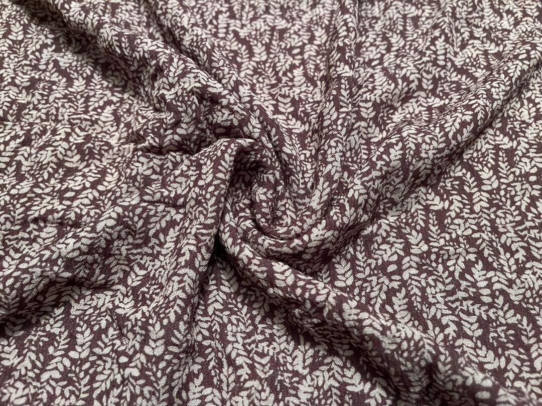 Rayon Gauze Fabric Tiny Leaves Print 2 Yards - Etsy