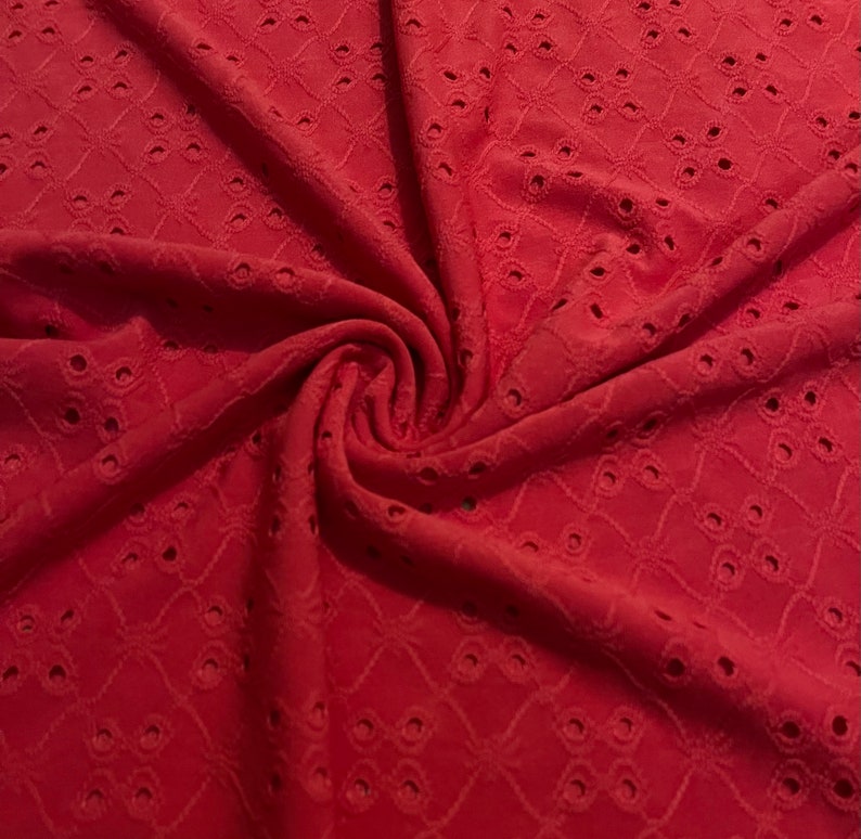 Stretch Eyelet Design Jersey Knit Fabric 1 Yard - Etsy