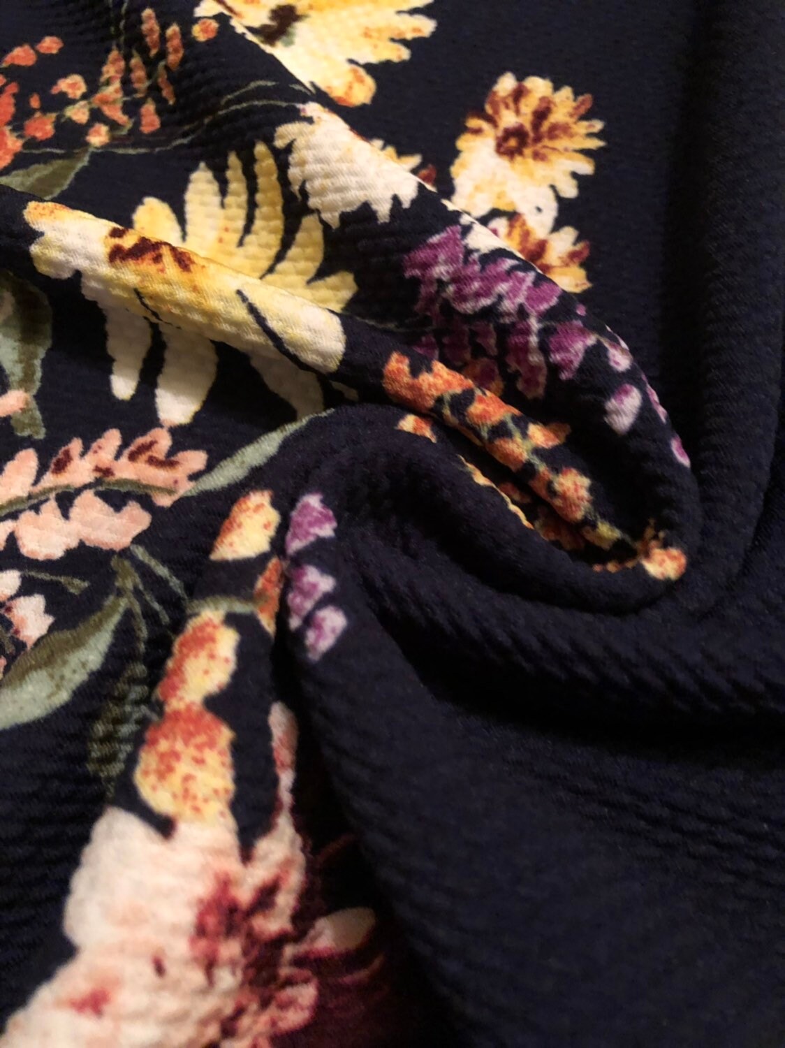 Stretch Liverpool Knit Fabric Floral Pattern 1 Yard | Etsy