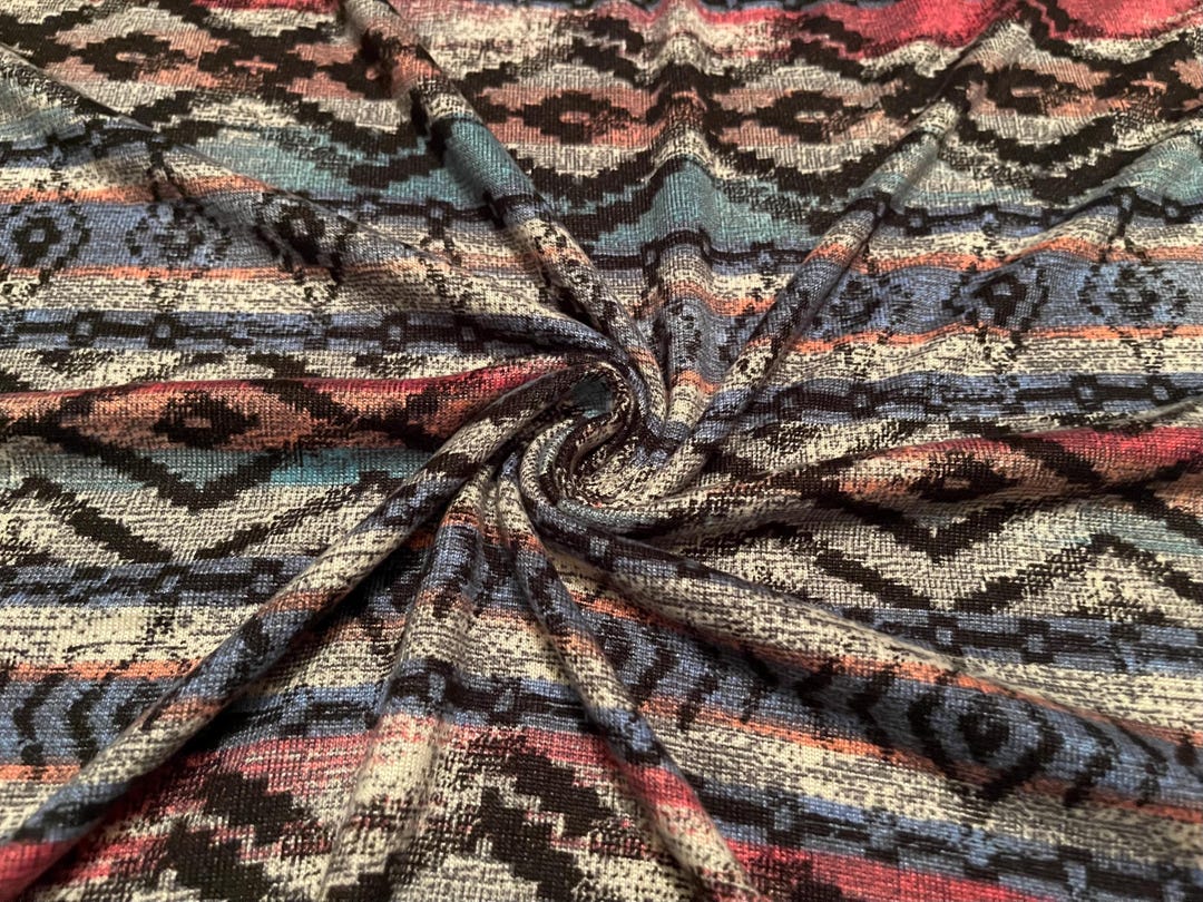 Brushed Hacci Knit Fabric Tribal Pattern 1 Yard - Etsy