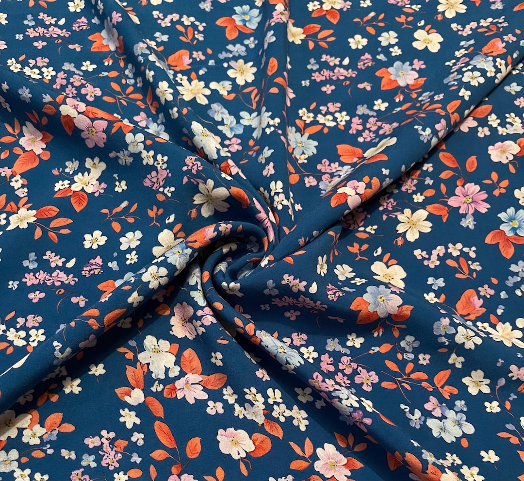 Rayon Challis Fabric Florals Print - Etsy