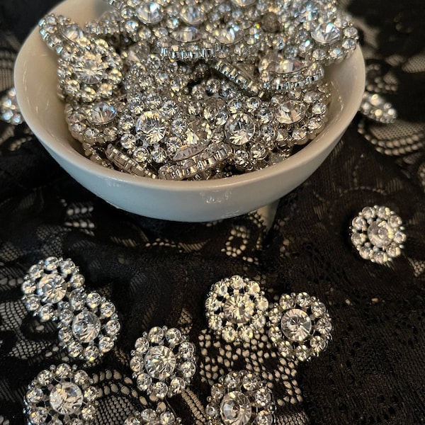 Rhinestone Buttons - Etsy