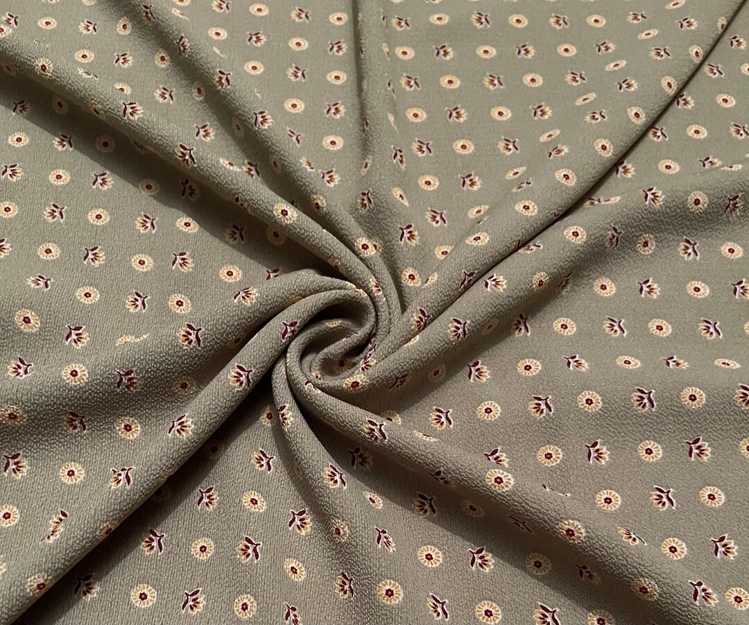 Bubble Crepe Fabric Tiny Leaves Print Print 2 Yards - Etsy