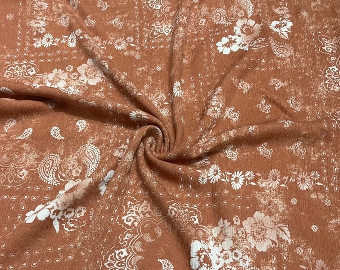 Rayon Gauze Fabric Floral Pattern 2 Yards - Etsy