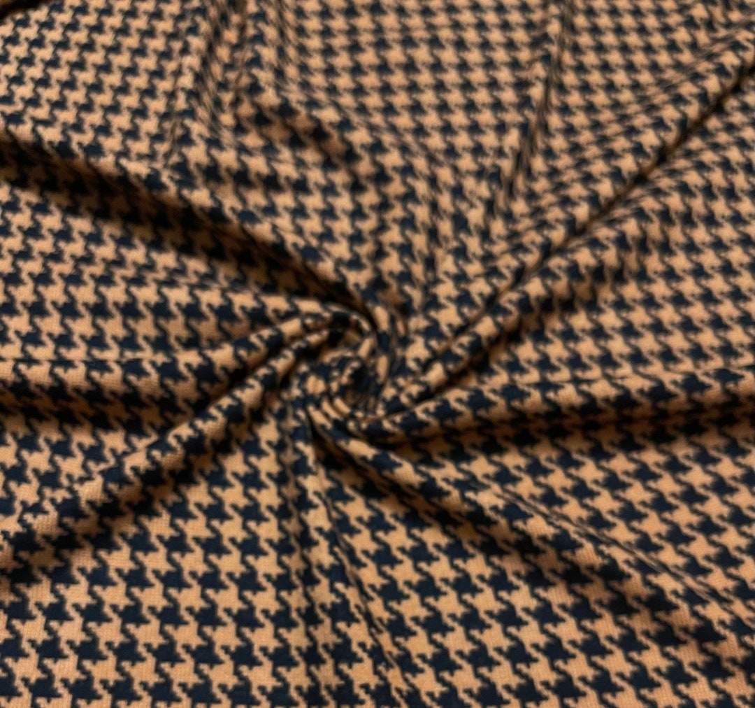 Soft Brushed Hacci Knit Fabric Houndstooth Print 1 Yard - Etsy