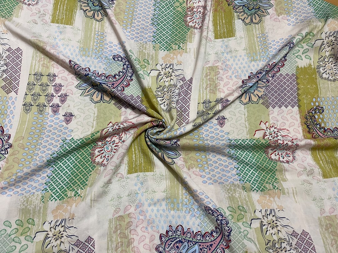 Rayon Challis Fabric Paisley BOHO Print 2-1/4 Yards - Etsy