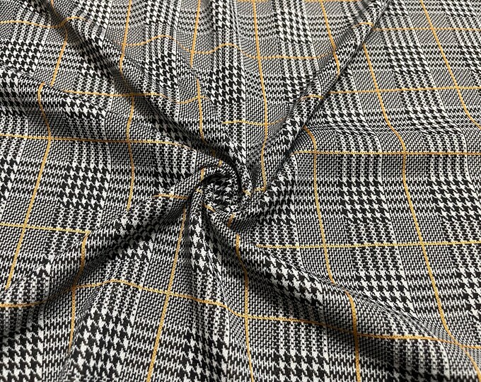 Double Knit Fabric Ponte Roma Knit Plaid Houndstooth Pattern 1 Yard - Etsy