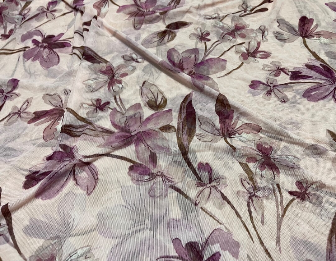 Stretch Mesh Fabric Floral Pattern 2-1/4 Yards - Etsy UK