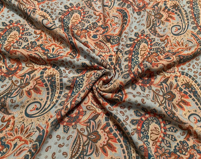 Rayon Gauze Fabric Paisley BOHO Pattern 2-1/2 Yards - Etsy