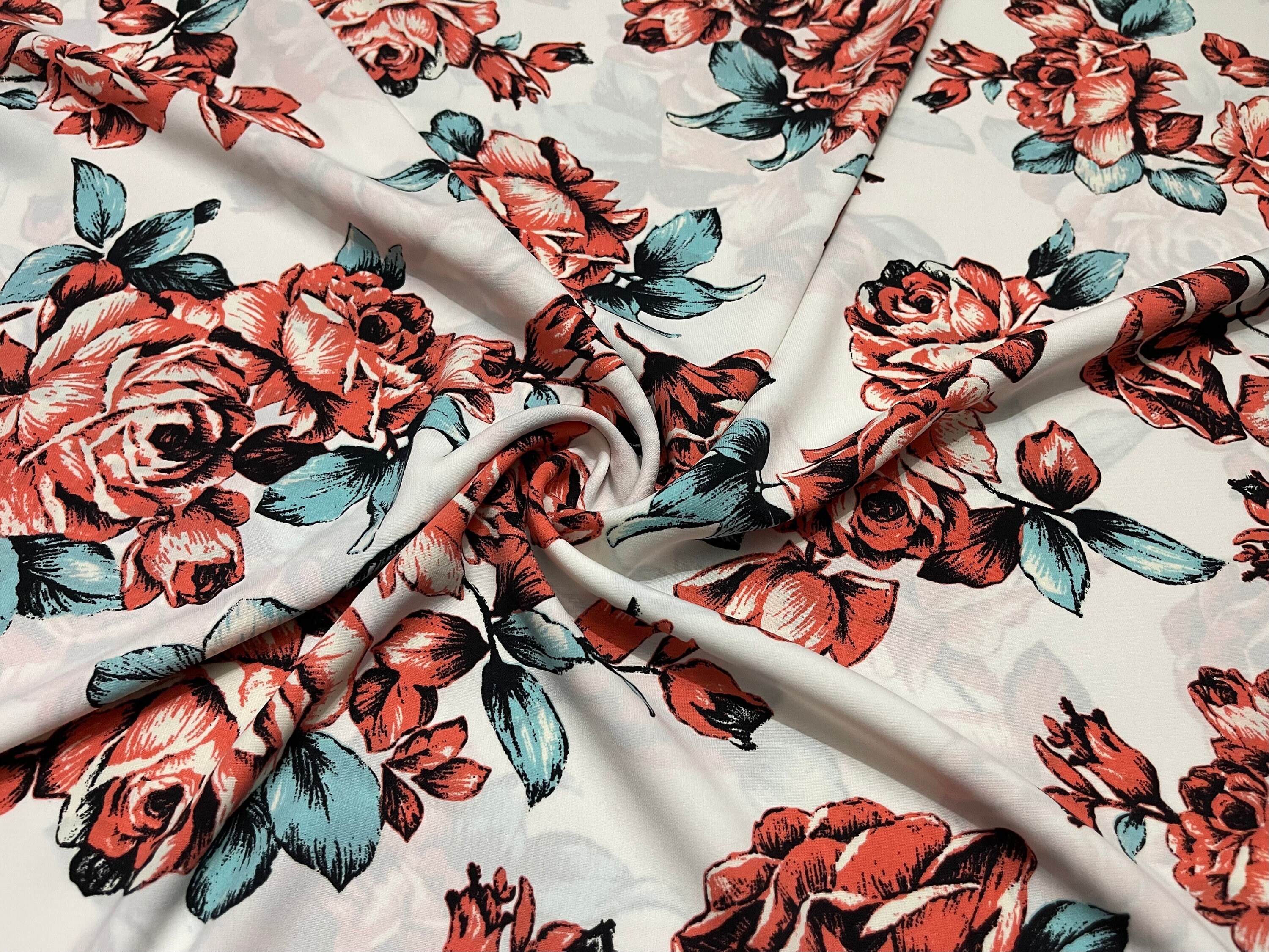 Polyester Woven Fabric Floral Pattern 2 Yards - Etsy