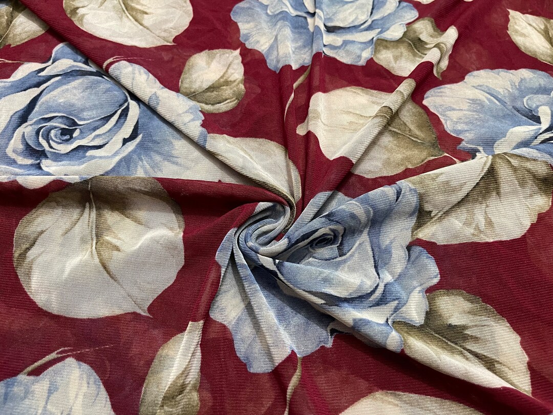 Stretch Mesh Fabric Floral Pattern 1-1/4 Yard - Etsy