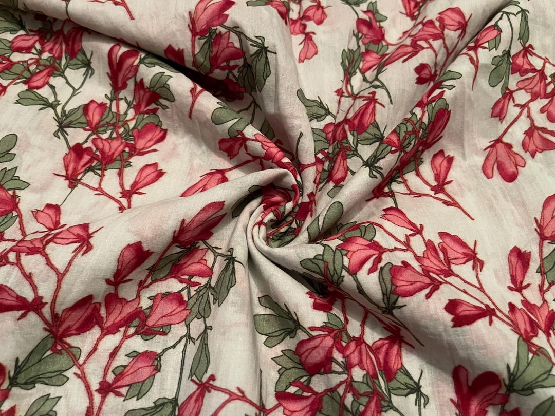 Cotton Gauze Fabric Floral Pattern 2.5 Yards - Etsy