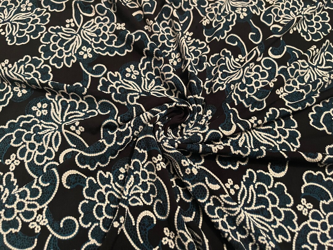 Stretch Polyester ITY Puff Texture Abstract Floral Pattern 3 Yards - Etsy