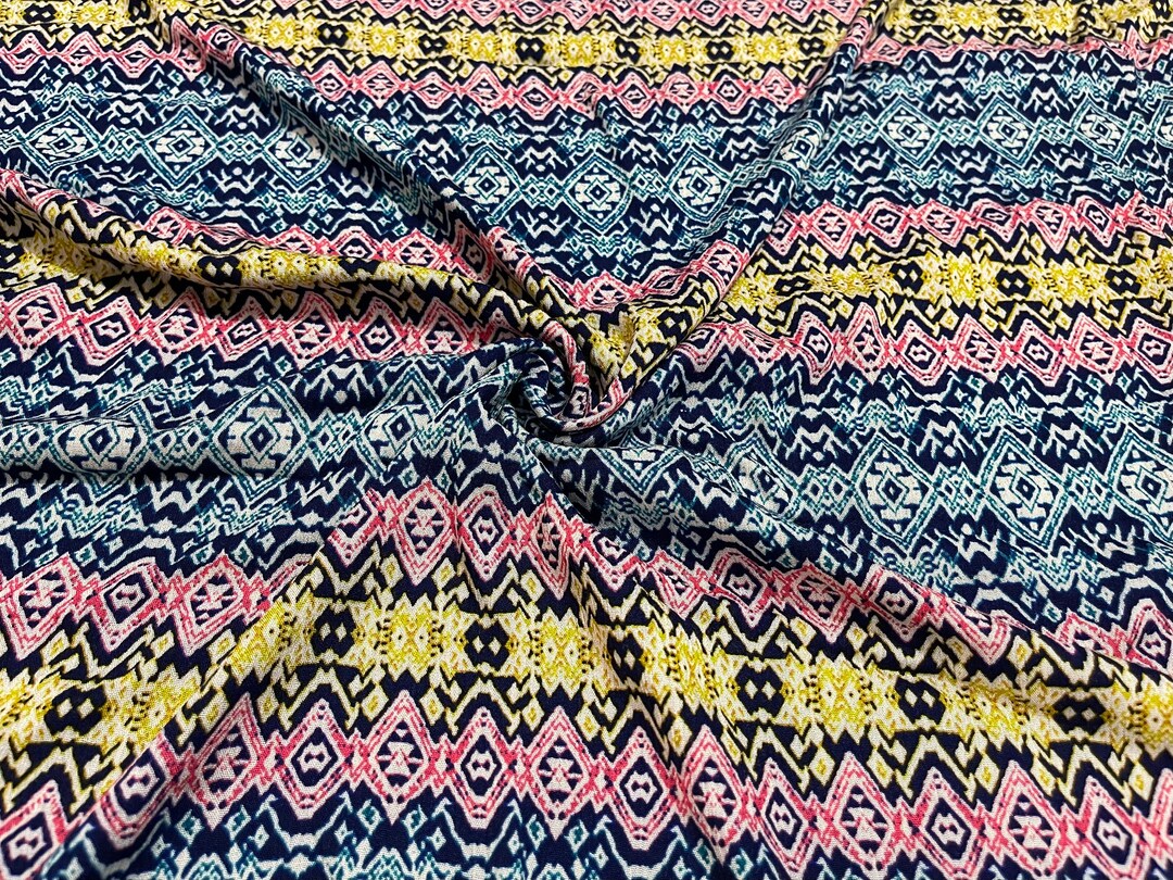 Rayon Gauze Fabric Multi-color Print 2 Yards - Etsy