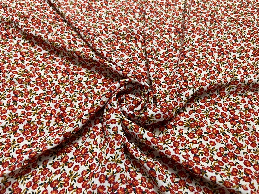 Wool Dobby Fabric Retro Tiny Floral Print 2-3/4 Yards - Etsy
