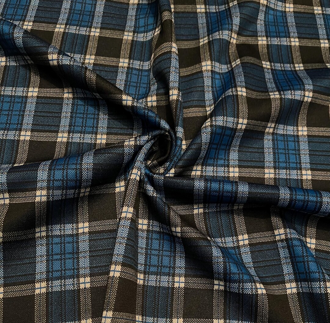 Double Knit Fabric Knit Plaid Pattern 1 Yard - Etsy