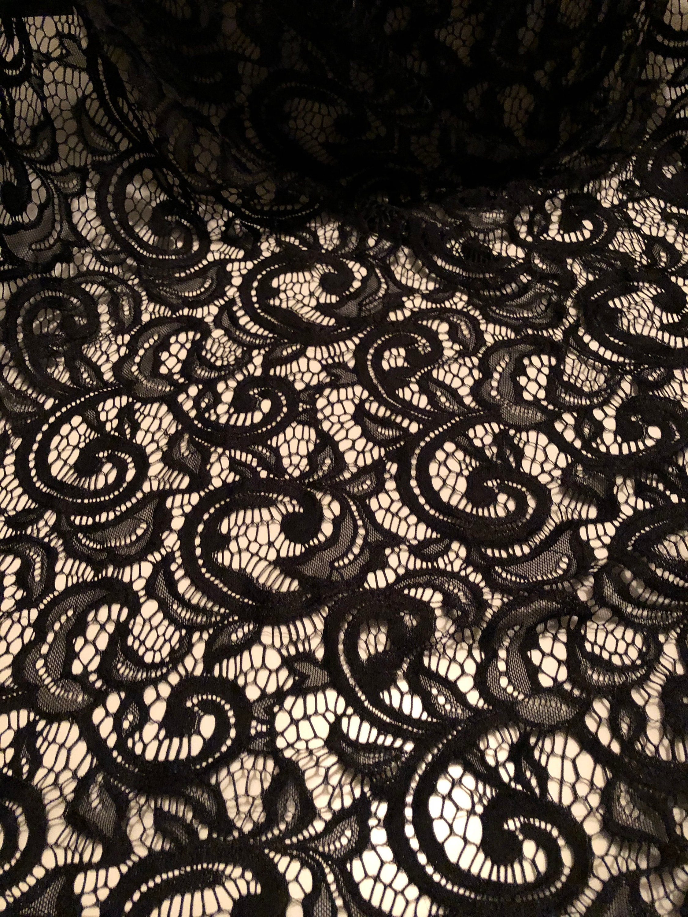 Lace Fabric Abstract Paisley Design 1 Yard | Etsy