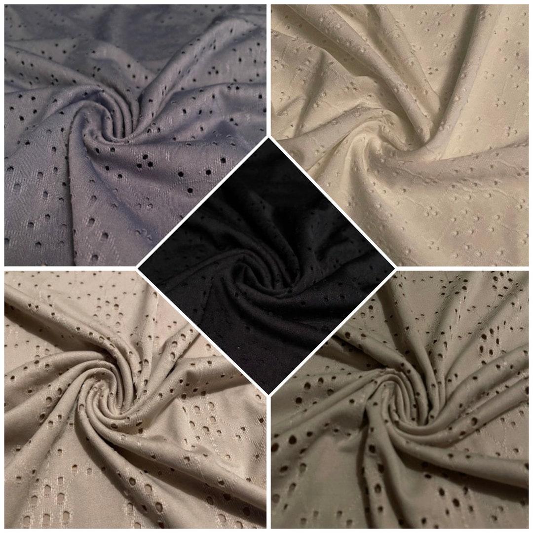 Stretch Eyelet Design Jersey Knit Fabric 1 Yard - Etsy