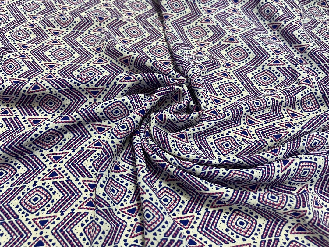 Wool Dobby Fabric Tribal Inspired Print 2 Yards - Etsy