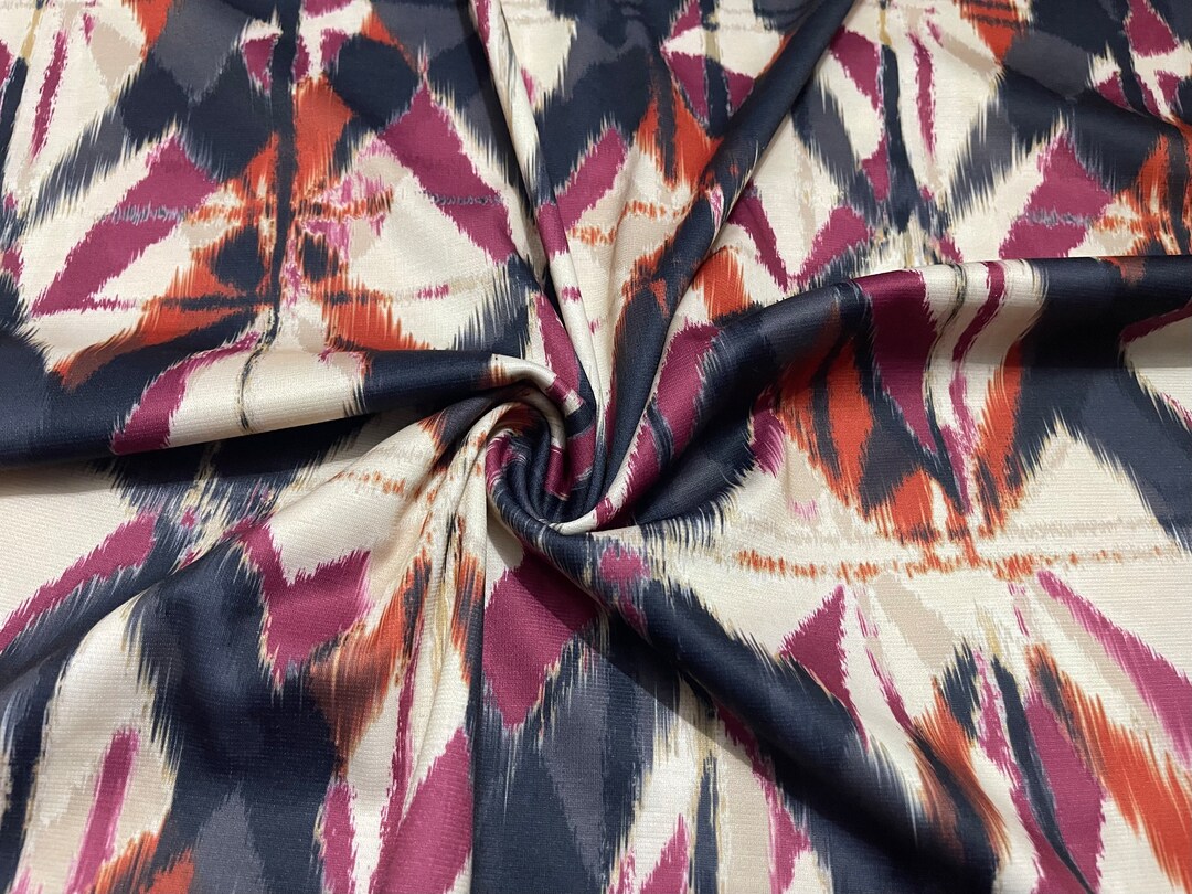 Ponte Roma Knit Fabric Abstract Pattern 1-yard - Etsy