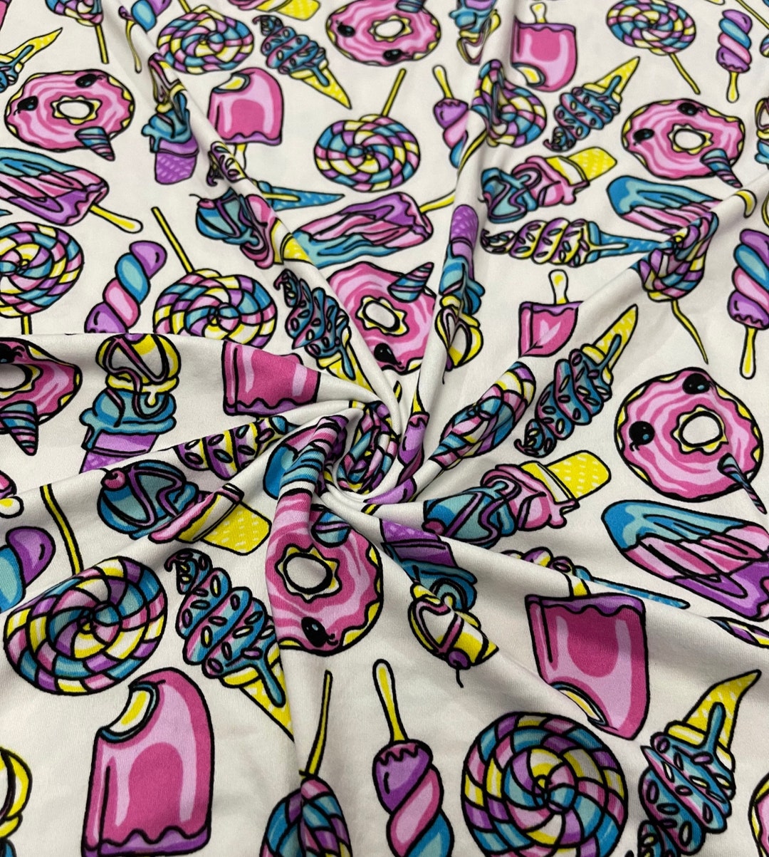 Soft Brushed Stretch Knit Ice Cream Print 1 Yard - Etsy