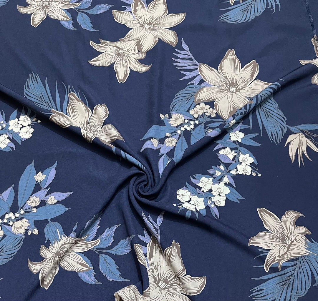 Woven Wool Peach Fabric Floral Print 2 Yards - Etsy