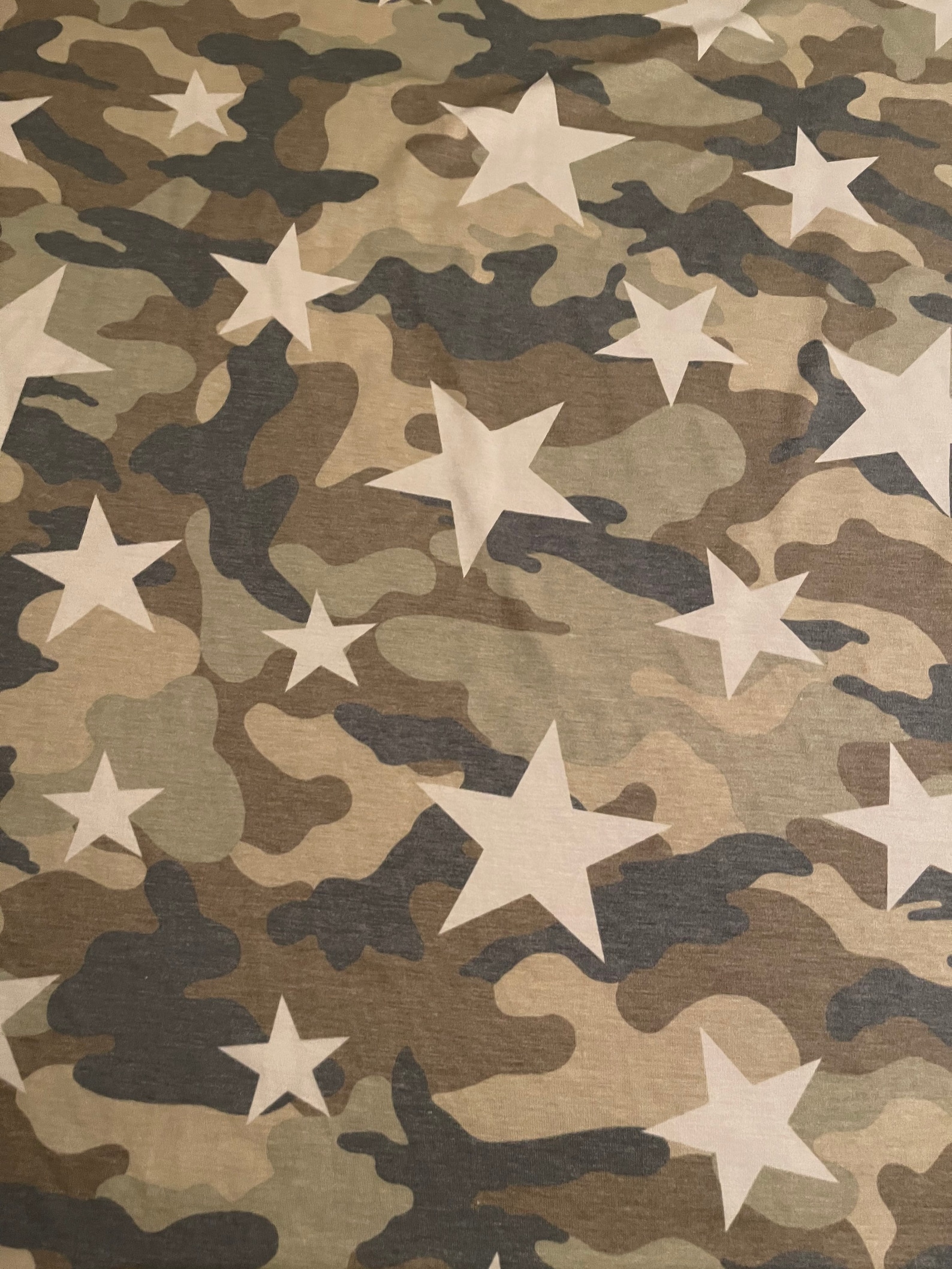Stretch Jersey Knit Camo Stars Pattern 1 Yard - Etsy.de