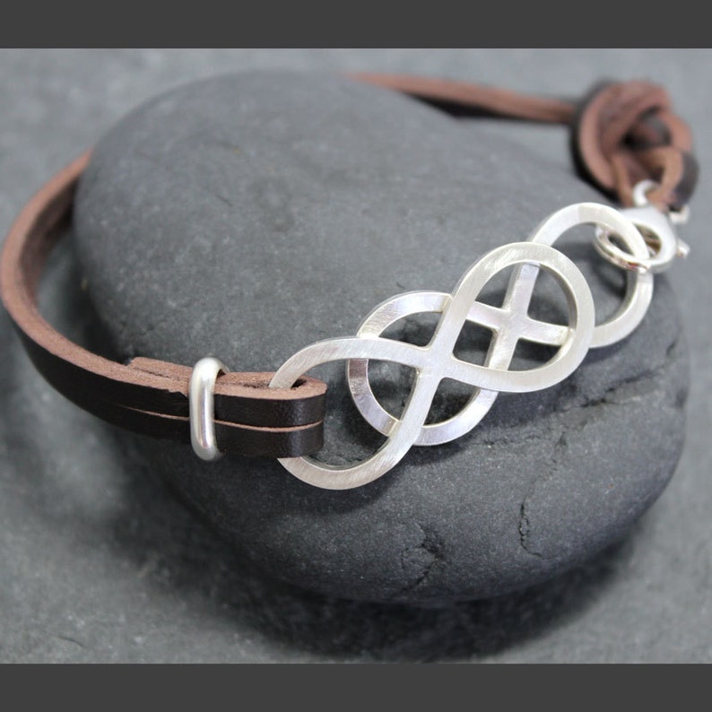 DOUBLE INFINITY, Cow Leather Bracelet, SET, Couple, Genuine Leather ...