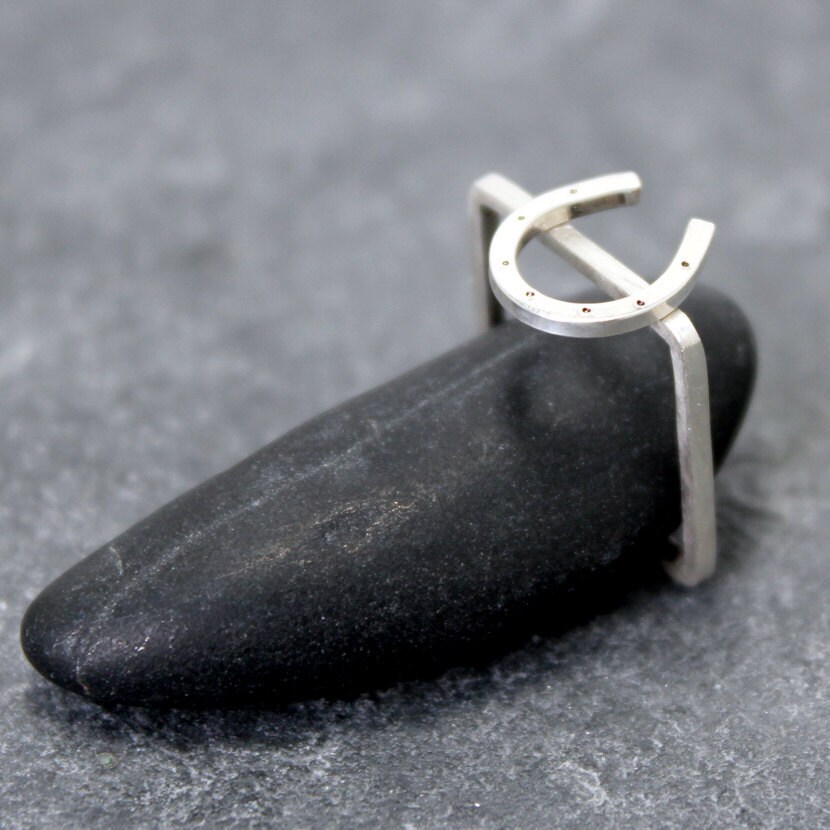 HORSESHOE Lucky 7 Charm Ring Band - Etsy